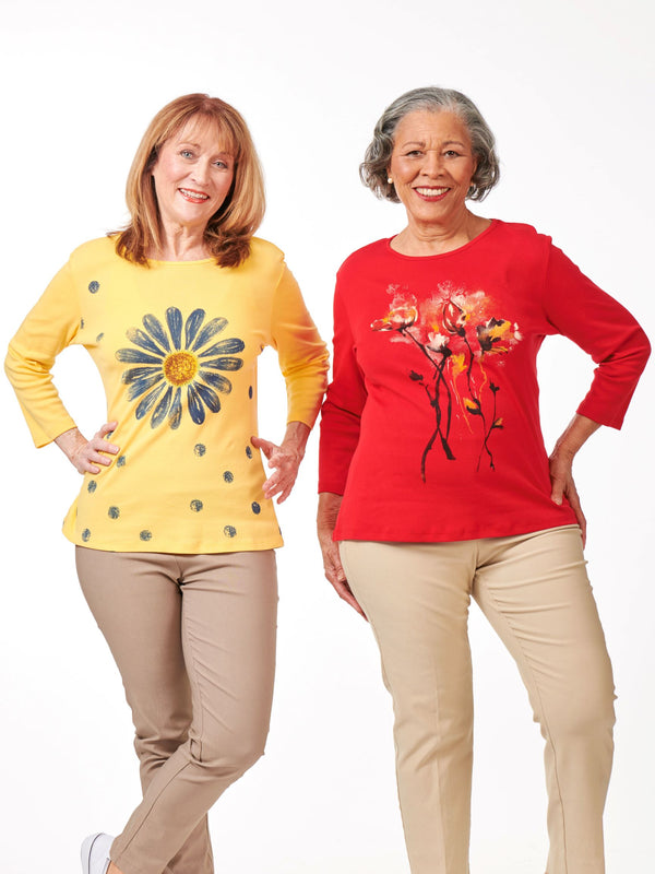 Floral Colorblock Tops