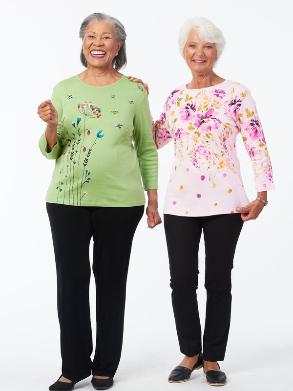 Floral Colorblock Tops